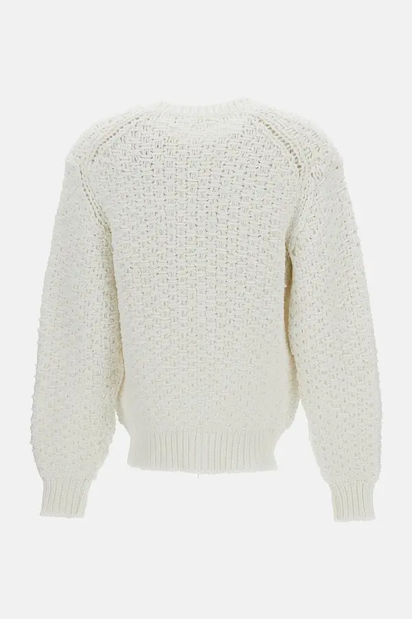 Comme Des Garçons Cropped Cable-knit Cardigan - Bianco