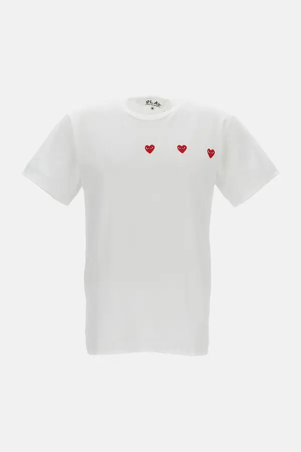 Play Comme Des Garcon T-shirt Multi-heart - White