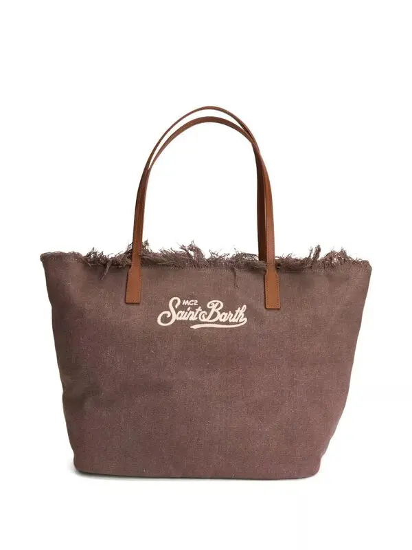 MC2 SAINT BARTH City Fringed-trim Canvas Tote Bag - Brown