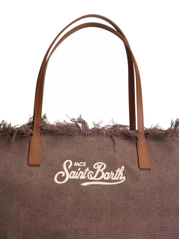 MC2 SAINT BARTH City Fringed-trim Canvas Tote Bag - Brown