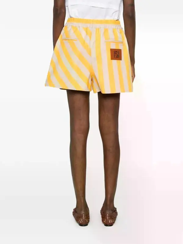 Fendi Striped Shorts - Yellow
