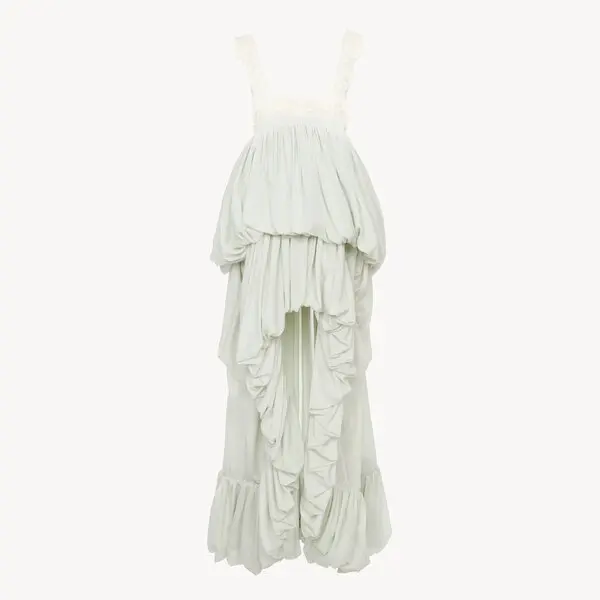 Chloé High-low Ruffled Dress - Limpid Green