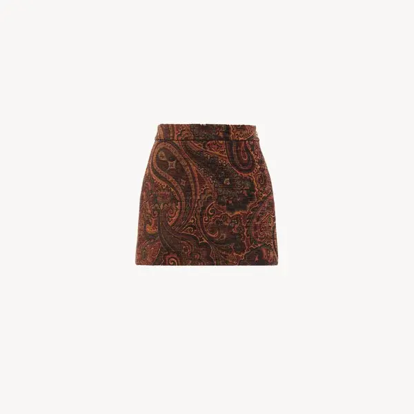 Chloé Straight Mini Skirt In Tapestry Jacquard