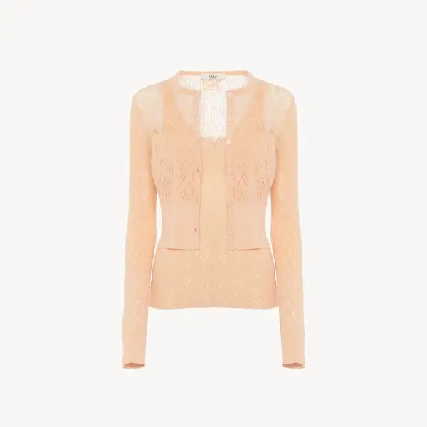 Chloé Knit Twin Set - Bleached Orange
