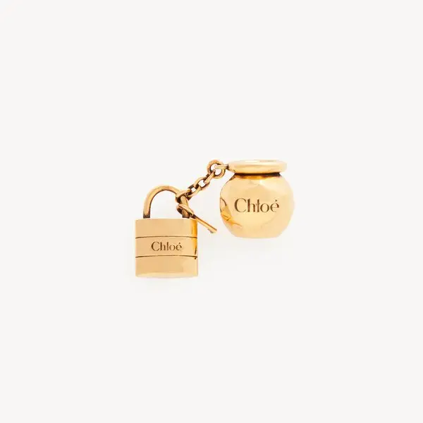 Chloé Sphere Lock Dice Charm - Gold Color