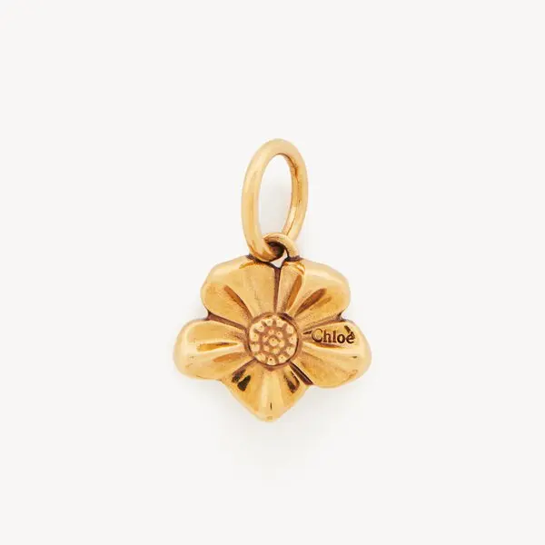 Chloé Alphabet Flower Charm - Gold Color
