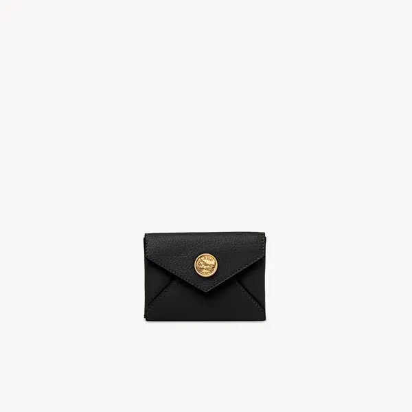 Chloé Envelope Card Holder In Grained Leather - Black