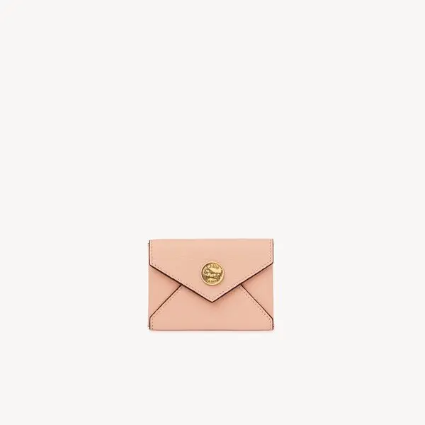 Chloé Envelope Card Holder In Grained Leather - Blushy Beige