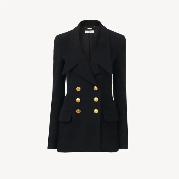 Chloé Double-breasted Bouclette Wool Jacket