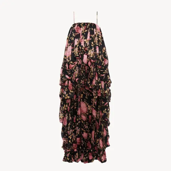 Chloé Floral Print Sleeveless Jumpsuit - Black