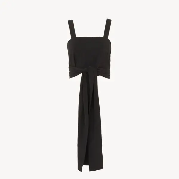 Chloé Cropped Front-tie Tank Top - Black