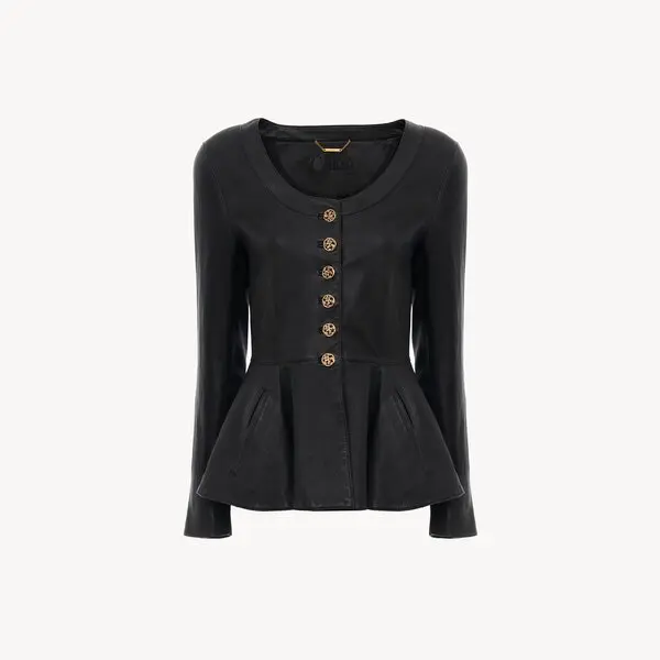 Chloé Leather Peplum Jacket