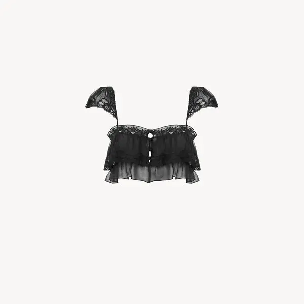 Chloé Ruffled Bralette - Black