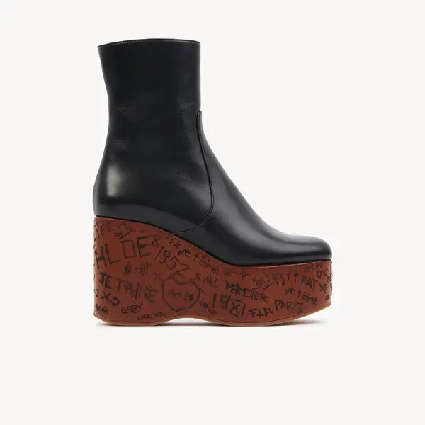 Chloé Maxime Wedge Ankle Boots - Black