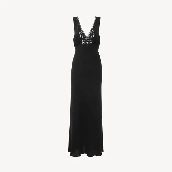 Chloé Sleeveless Column Dress - Black