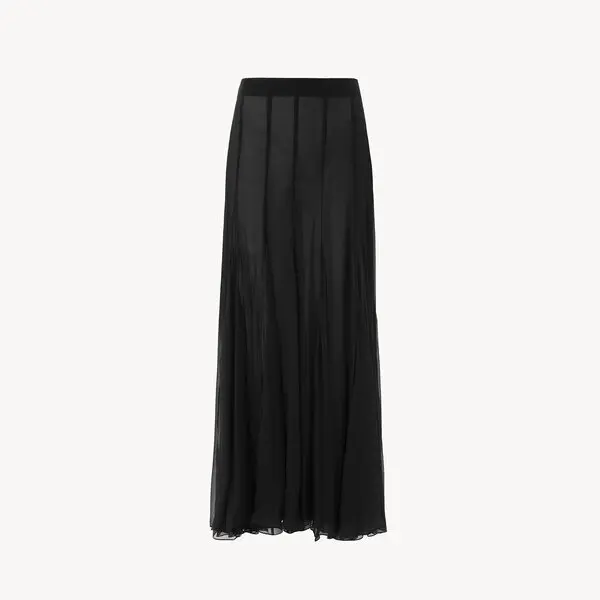 Chloé Gathered Maxi Skirt - Black