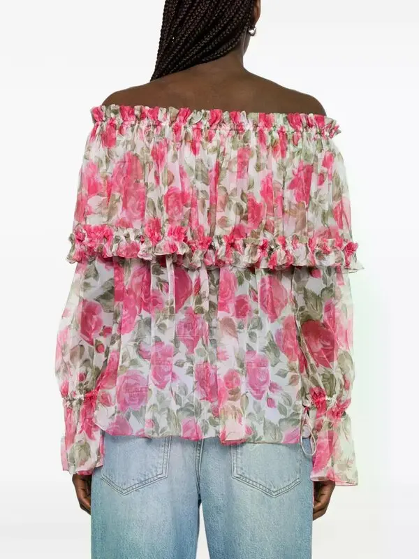 Chloé Floral-print Ruffled Blouse