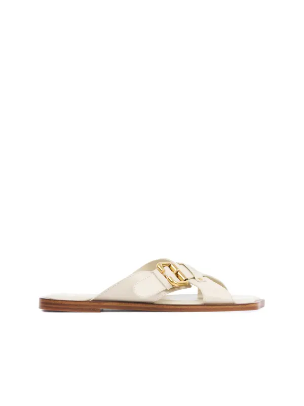 Chloé Nil Leather Slides - Eggshell