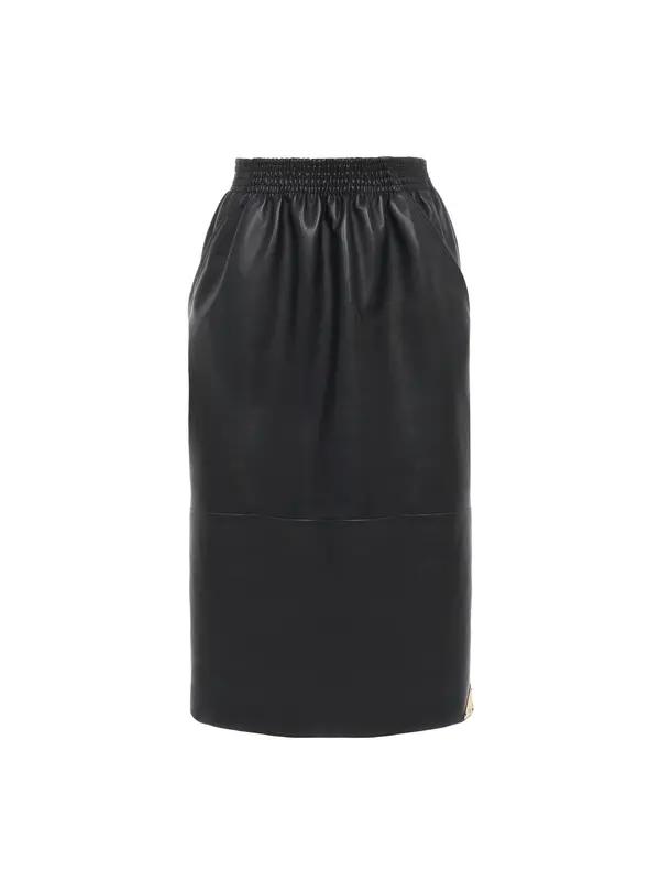 Chloé Knee-length Leather Pencil Skirt - Black