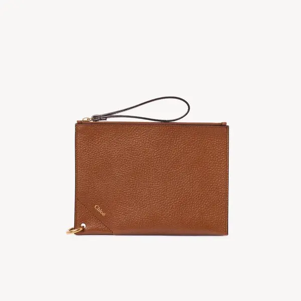 Chloé Spin Zipped Pouch - Clay Brown