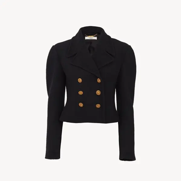 Chloé Wool Bouclette Cropped Jacket