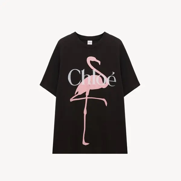 Chloé Logo Jersey T-shirt - Ash Black