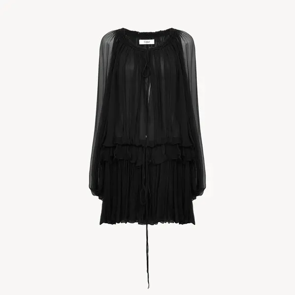Chloé Mini Cape Dress - Black