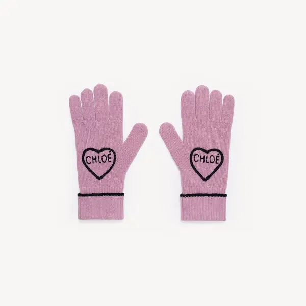Chloé Wool And Cashmere Gloves - Misty Mauve