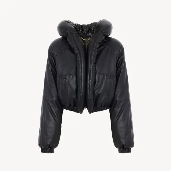 Chloé Leather Puffer Jacket - Black