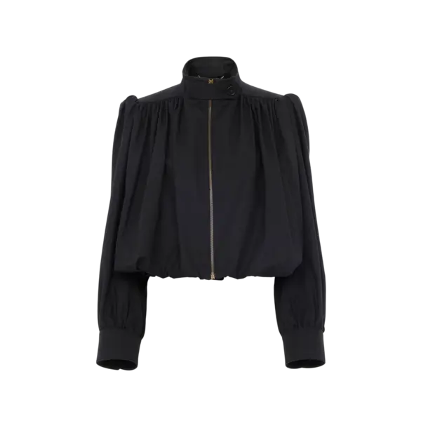 Chloé Gathered Canvas Jacket - Black