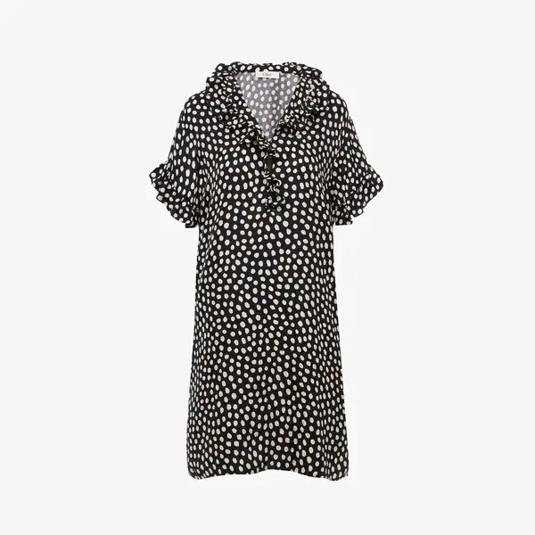 Chloé Short-sleeve Mini Dress - Black / Beige