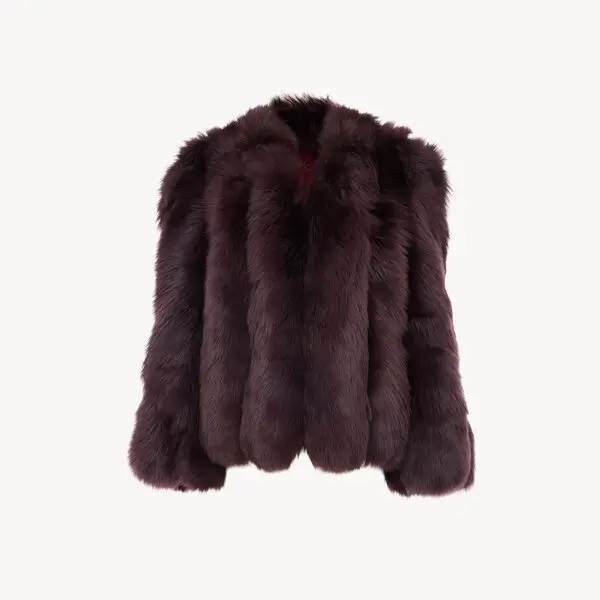 Chloé Oversized Shearling Short Coat - Winter Bloom