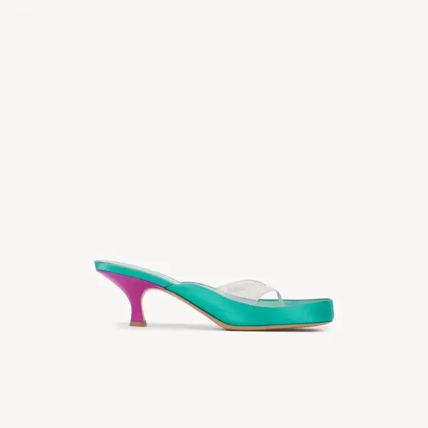 Chloé Junie Heeled Sandals - Aqua Blue