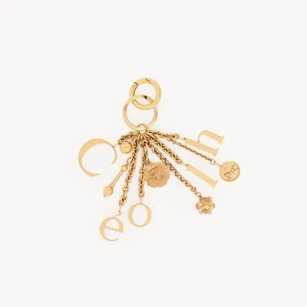 Chloé Symbols Logo Key Ring Bag Charm - Golden Brown