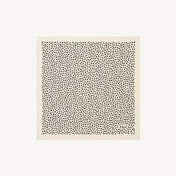 Chloé The Spotted Square Scarf - Beige - Black