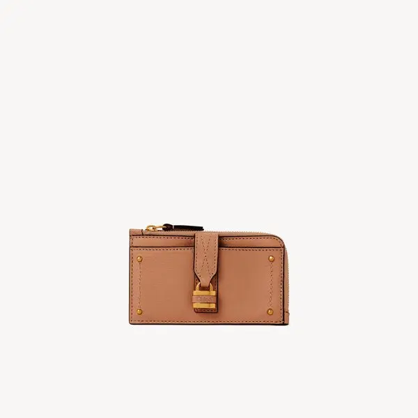 Chloé Small Paddington Purse With Card Slots In Grained Leather - Mustang Brown