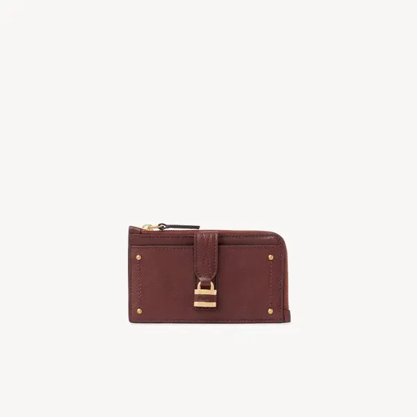 Chloé Small Paddington Purse With Card Slots In Grained Leather - Crafty Brown