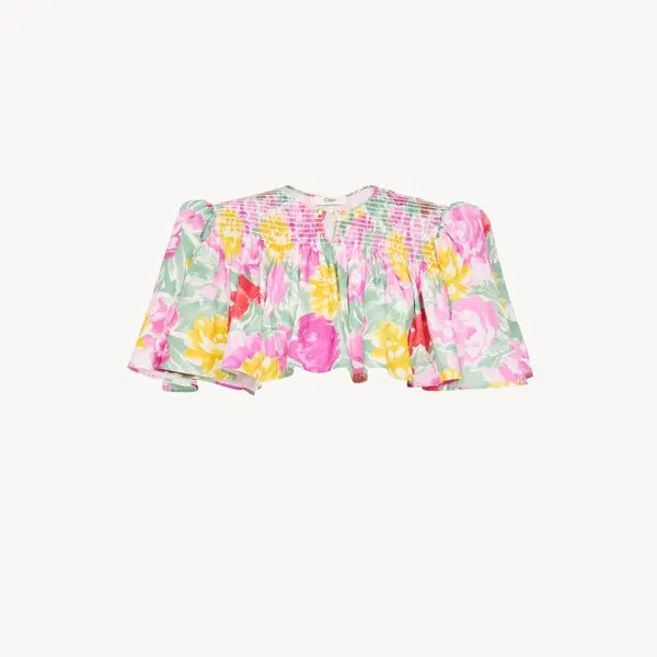 Chloé Gathered Cropped Top - Multicolor