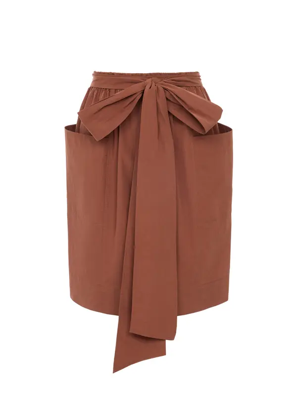 Chloé Knee-length Poplin Pencil Skirt - Plain Brown