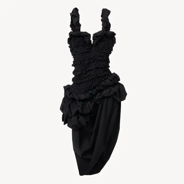 Chloé Ruched Bustier Midi Dress - Black