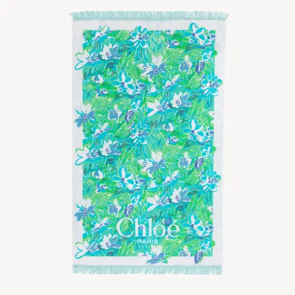 Chloé The Wild Flowers Beach Towel In Toweling - Multicolor Blue