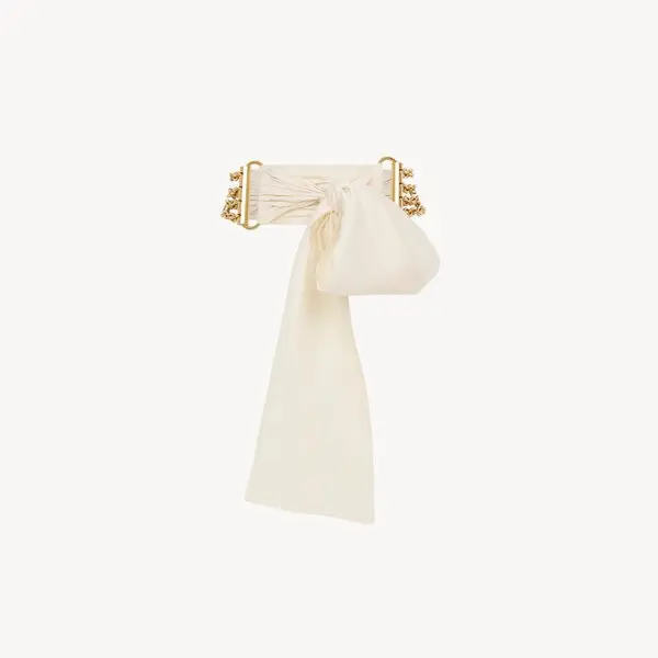 Chloé Bow Chain Belt - Pristine White