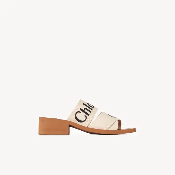 Chloé Woody Heeled Mule - White