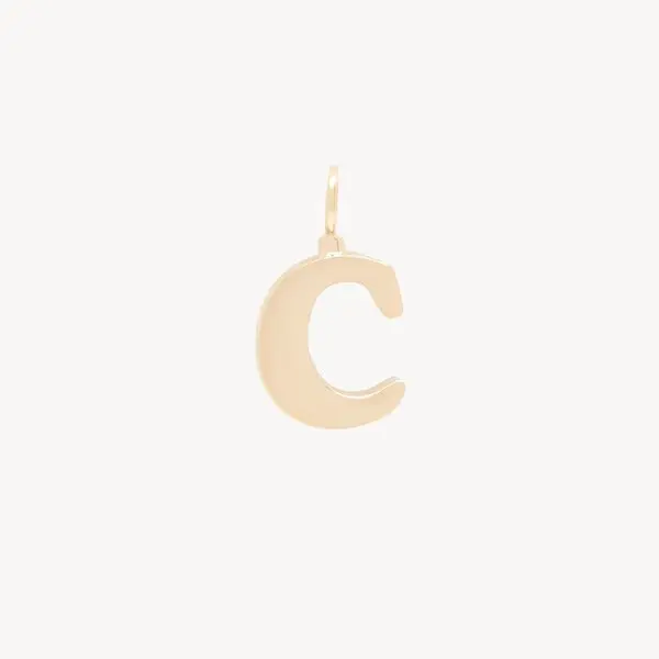 Chloé Alphabet Letter C Charm - Light Gold