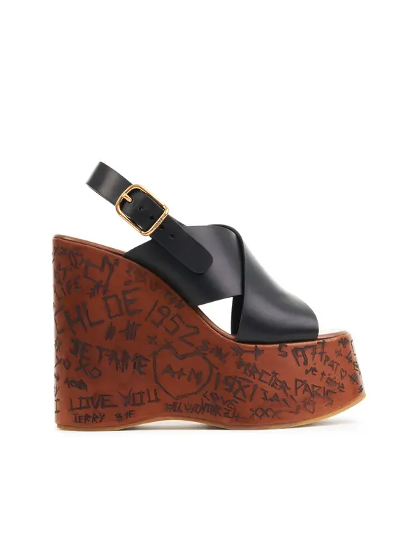 Chloé Maxime Wedge Sandal - Black