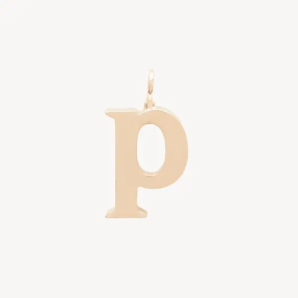 Chloé Alphabet Letter P Charm - Light Gold
