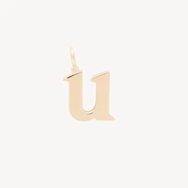 Chloé Alphabet Letter U Charm - Light Gold
