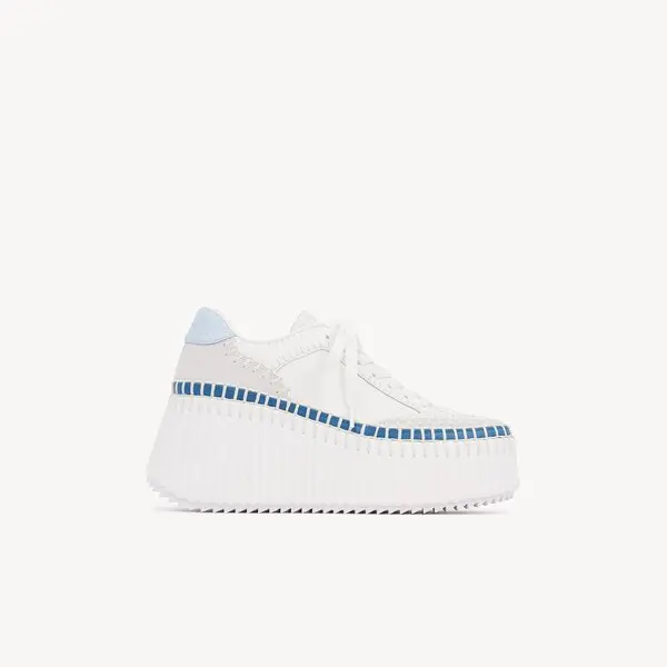 Chloé Nama Wedge Sneakers - Denim Blue