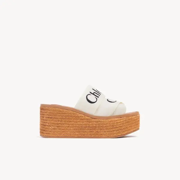 Chloé Woody Wedge Espadrille - White