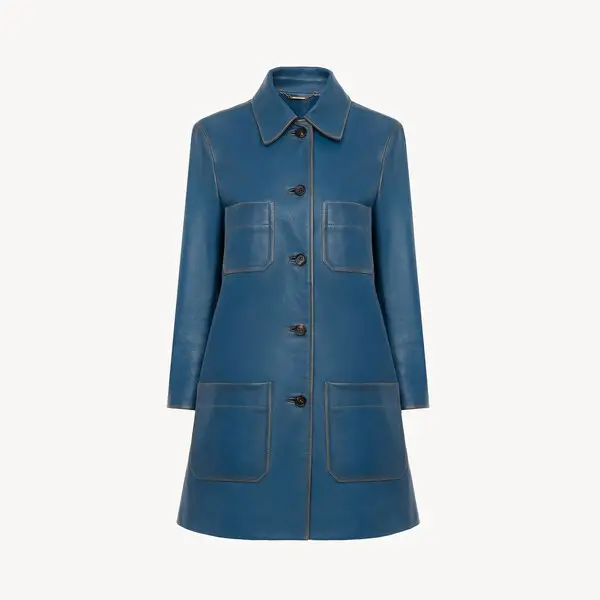 Chloé Leather Single-breasted Coat